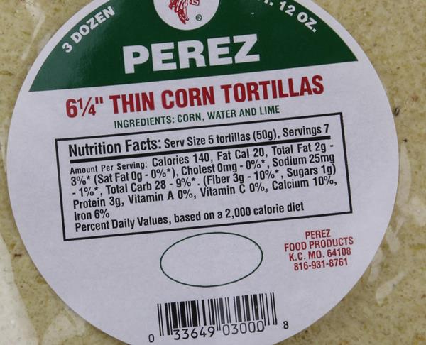 Perez 6 1/4in Thin Corn Tortillas - 3 Dozen | Hy-Vee Aisles Online ...